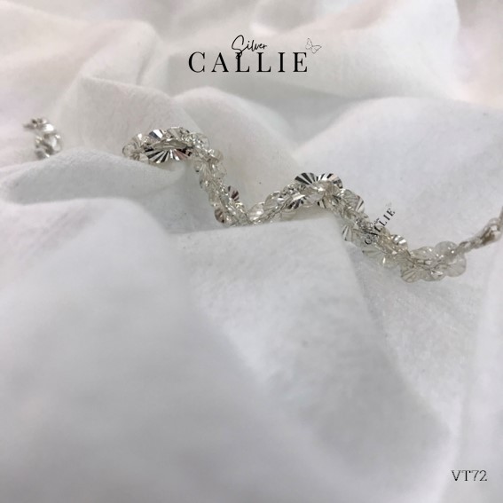 VT72 - Lắc tay bạc Callie Sillver lá xoắn